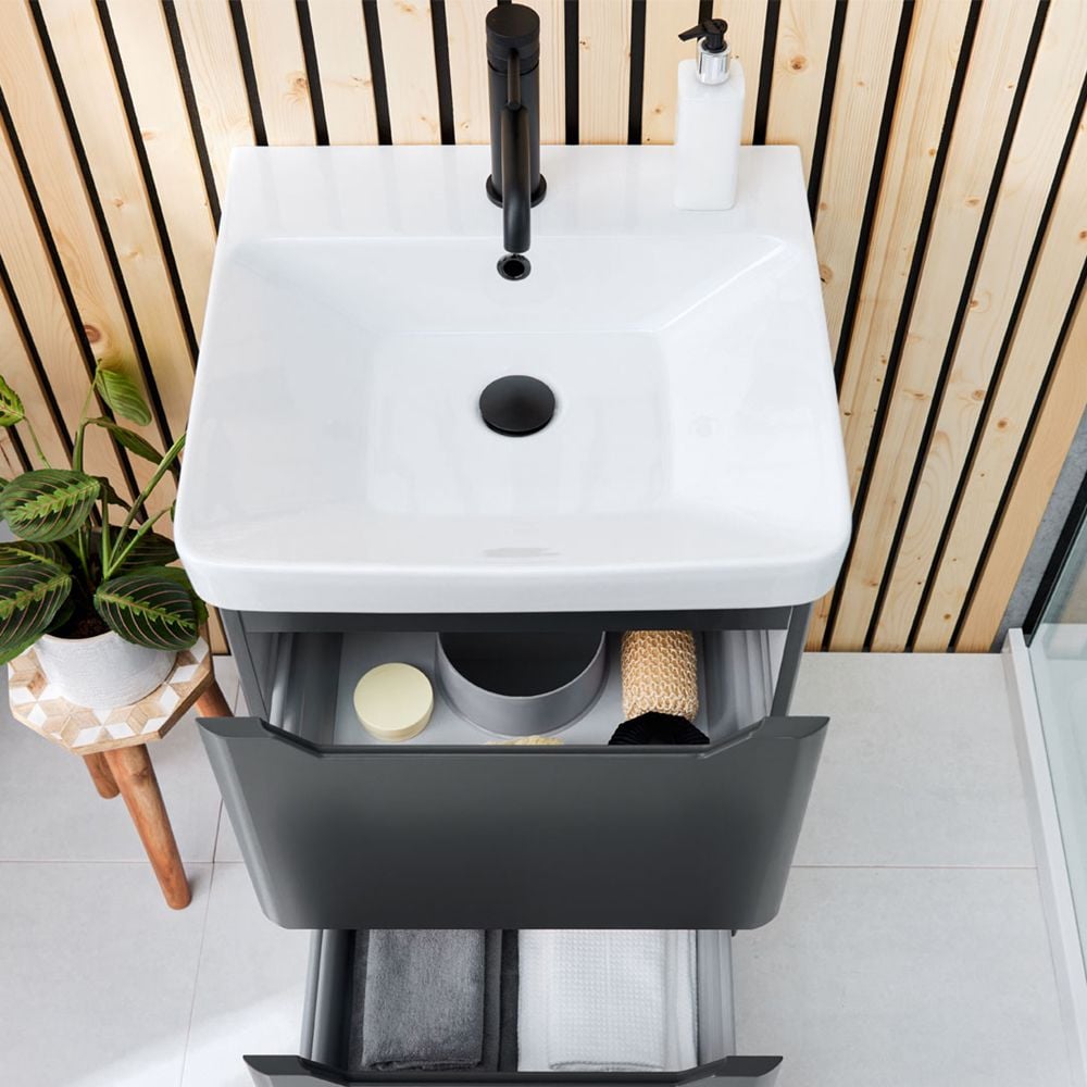 Ella Rowe Bisous 600mm Freestanding 2 Drawer Vanity Unit - Matt ...