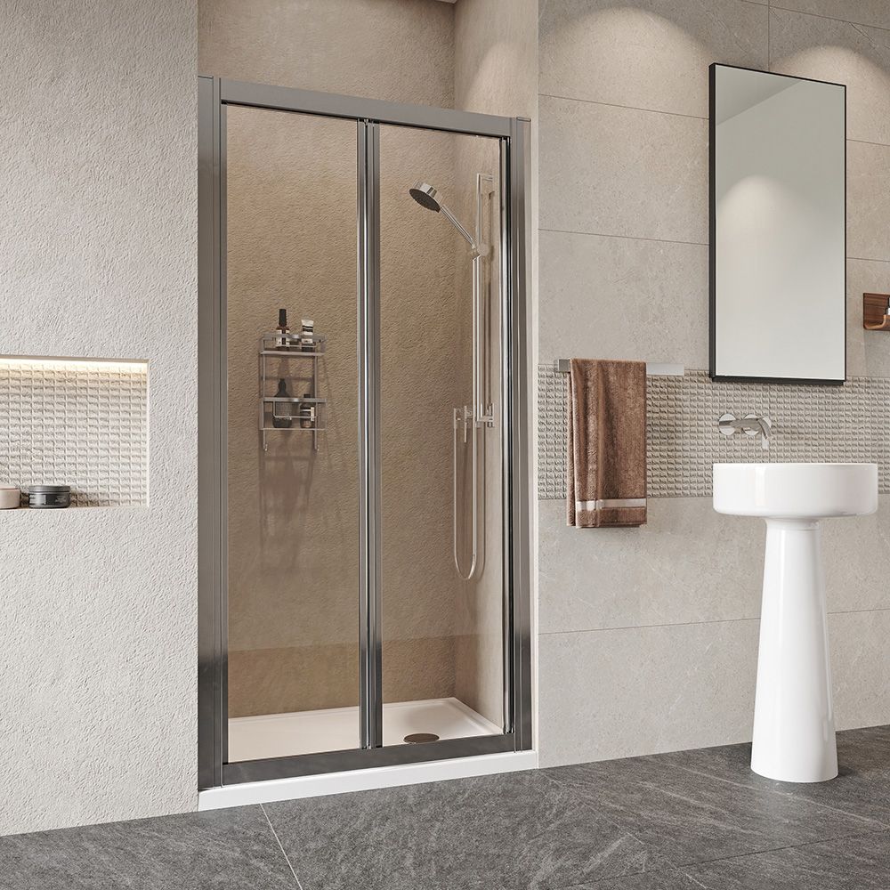 Roman Haven Framed Bi Fold Shower Door 900mm Chrome H5b9cs Shower