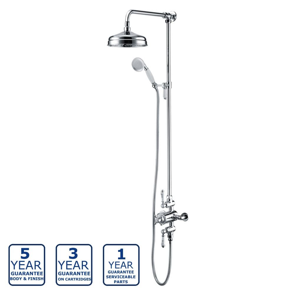Serene Traditional Exposed Shower Valve with Sliding Rail Kit & Fixed ...
